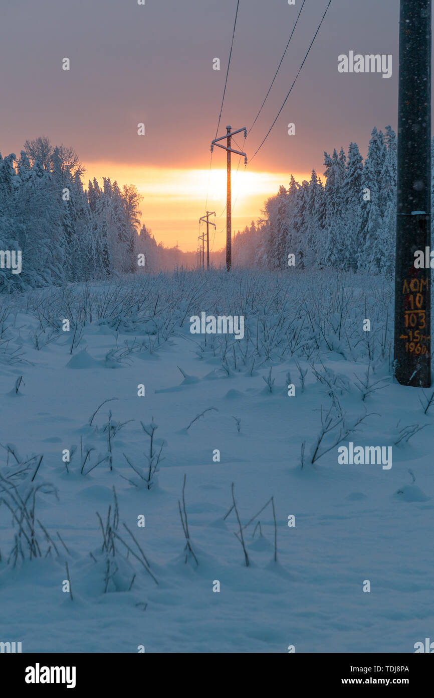 cold and winter landscapes with snow in Russia Stock Photo - Alamy