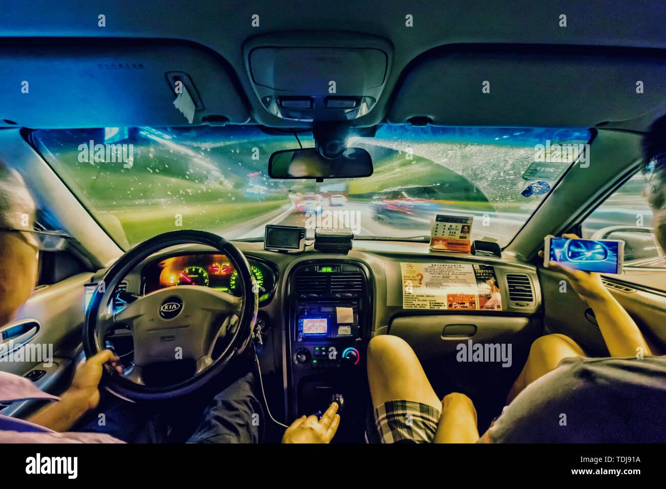 Taxi interior night hi-res stock photography and images - Alamy