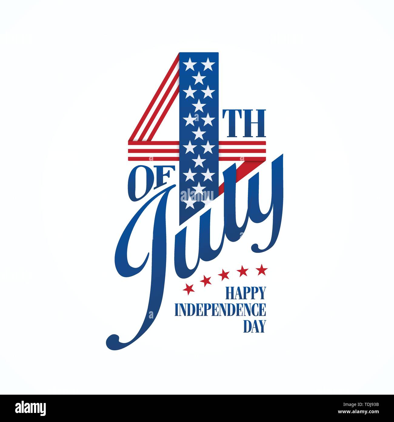 Fourth of July typographic lettering on white background Stock Vector ...