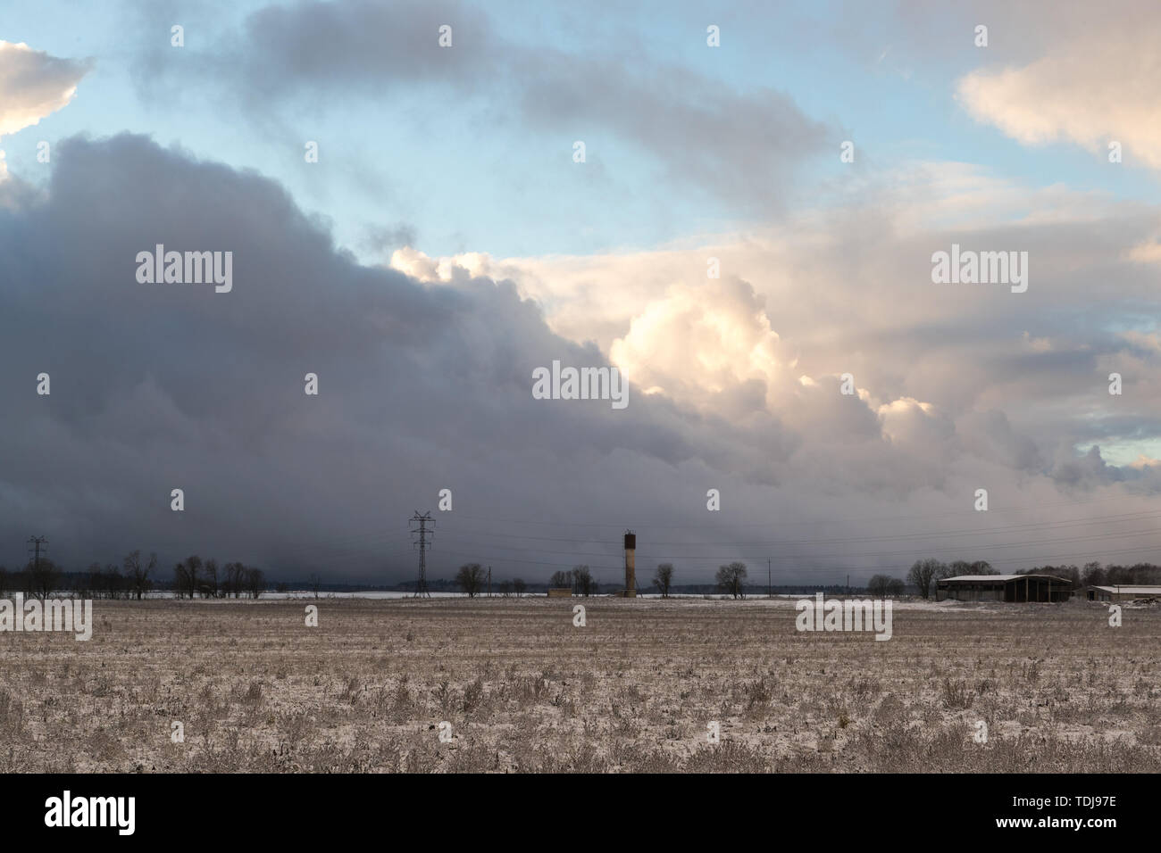 cold and winter landscapes with snow in Russia Stock Photo - Alamy