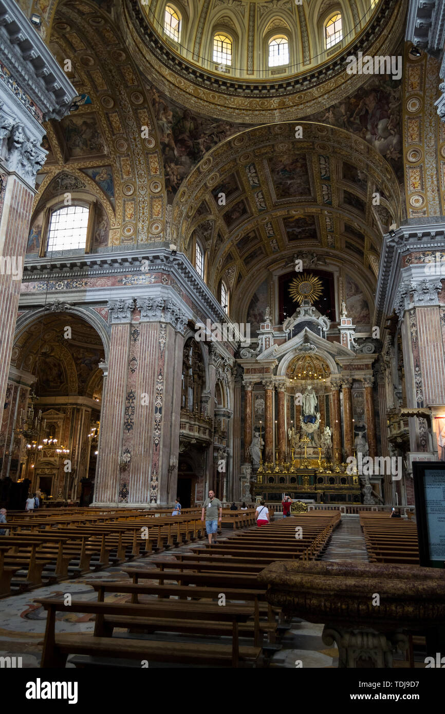 Italian church in the city of Ischia inside view Stock Photo - Alamy