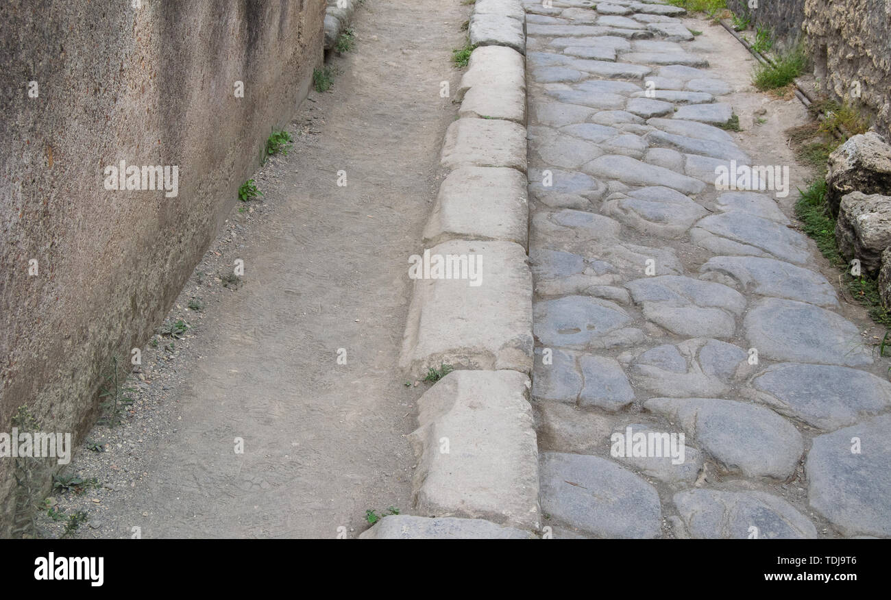 old hiking trail paved with stones in the daytime Stock Photo - Alamy