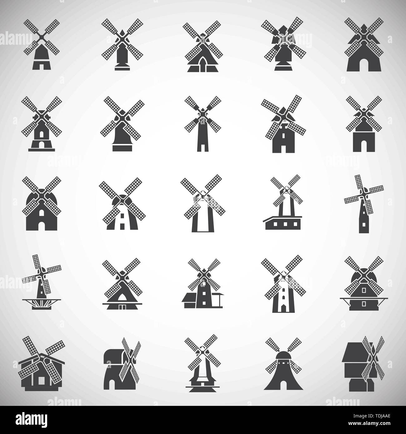Wind mill icons set on background for graphic and web design. Simple ...
