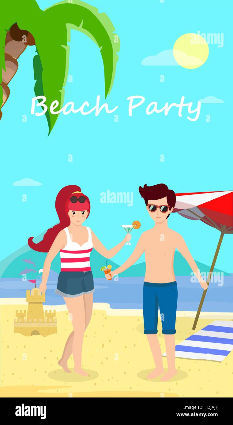 Couple cocktail party Stock Vector Images - Alamy