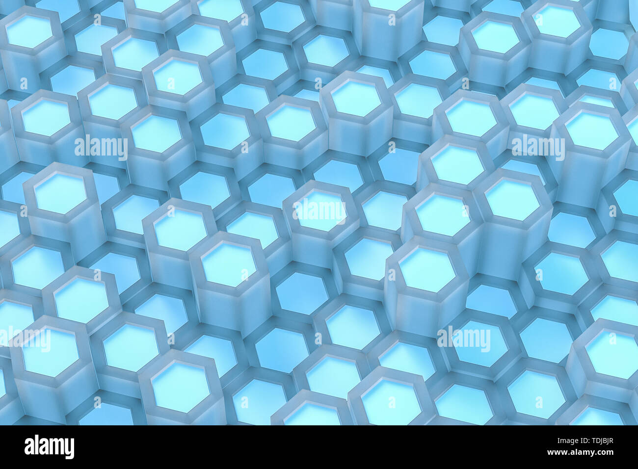 Blue transparent material hexagonal background, three-dimensional ... Blue transparent material hexagonal background, three-dimensional ...
