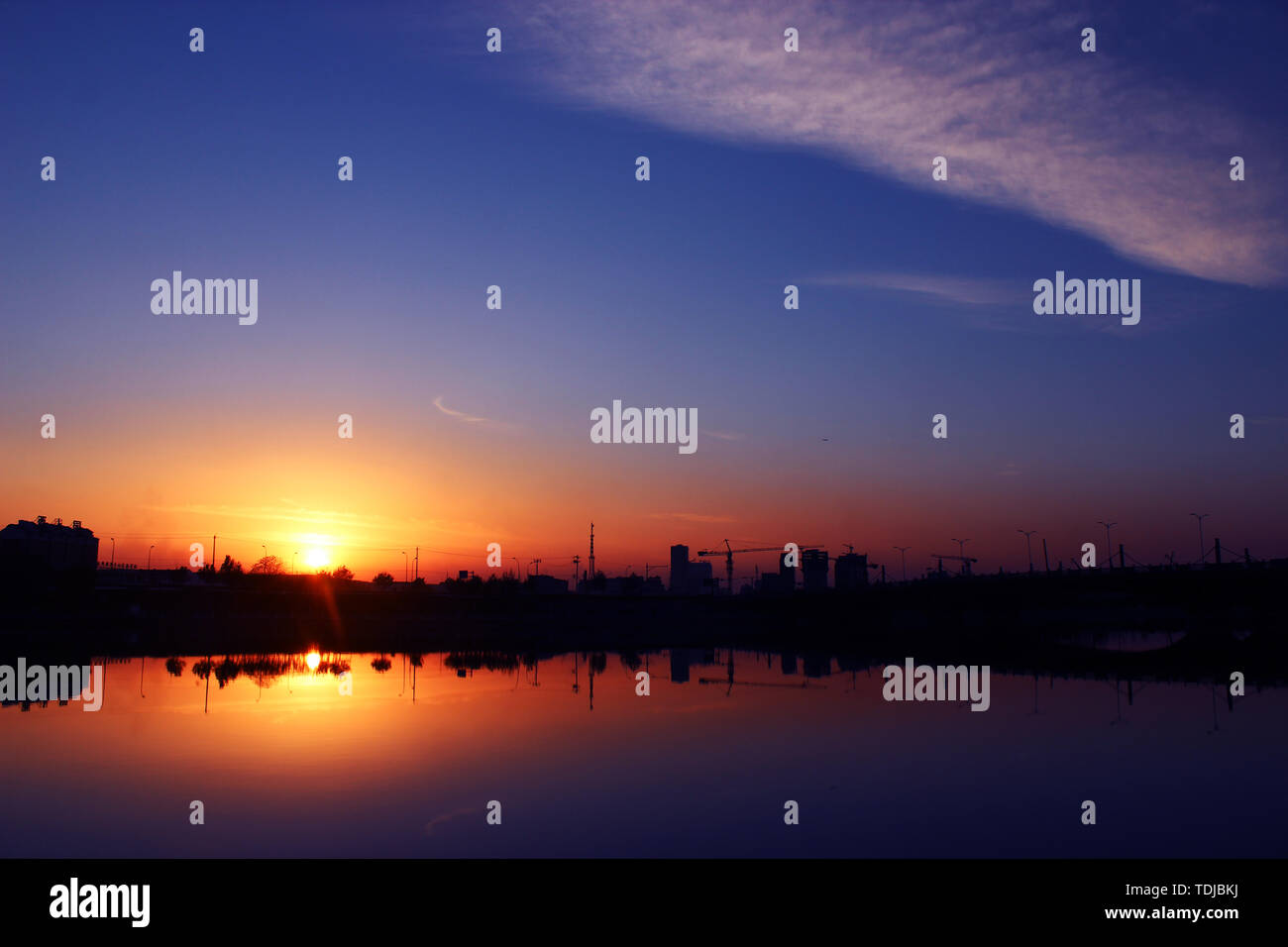 Tonghui River sunset Stock Photo - Alamy
