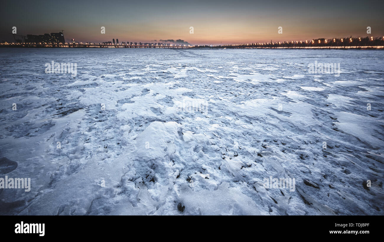 Harbin Winter Frozen Songhua River Stock Photo - Alamy