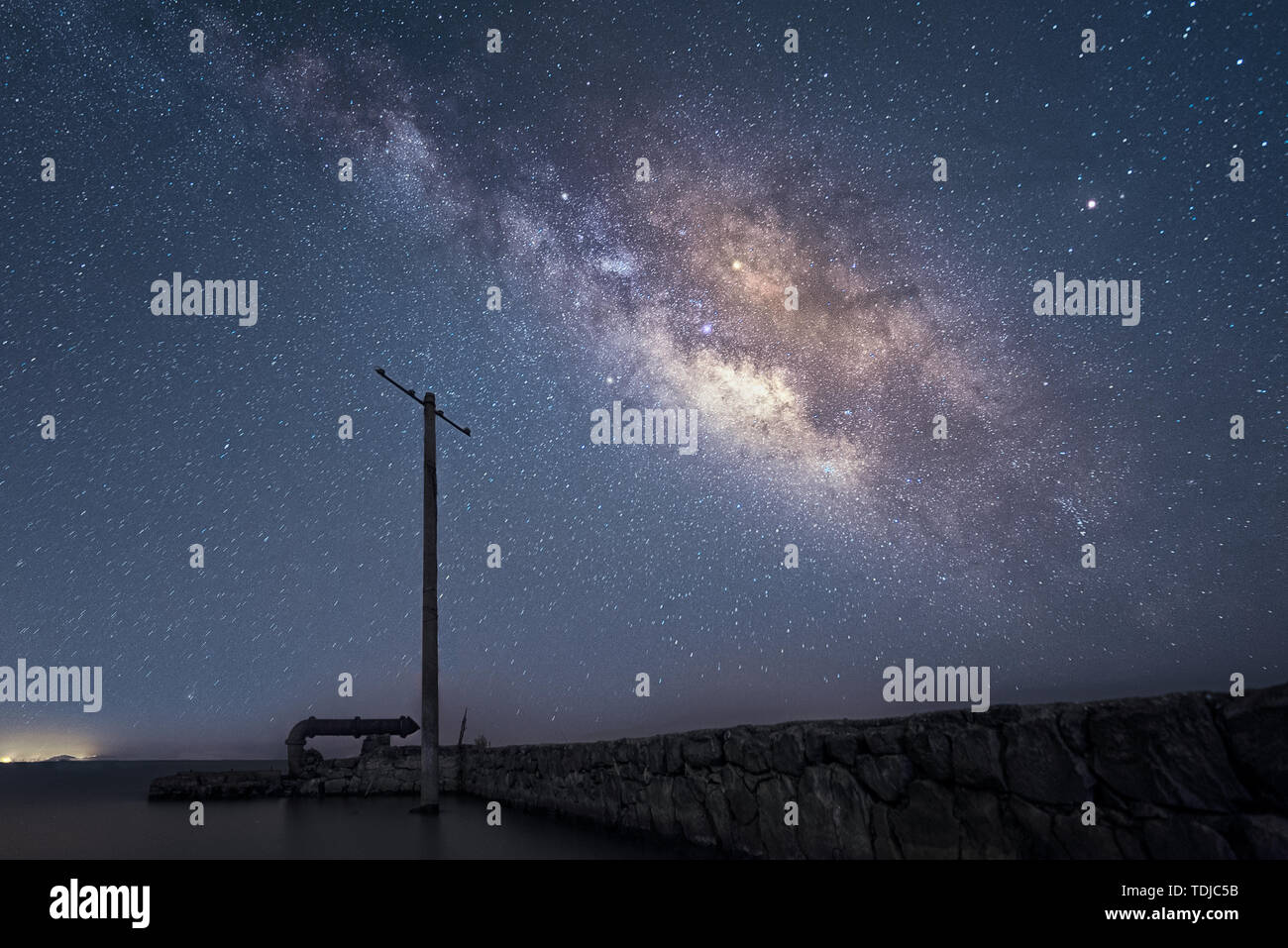 The Milky Way by the lake Stock Photo - Alamy