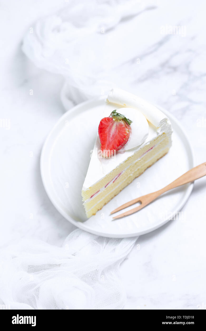 Strawberry cream Qi Feng cake Stock Photo - Alamy