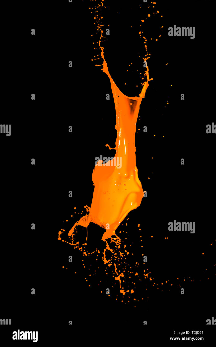 isolated orange water splash on background Stock Photo - Alamy