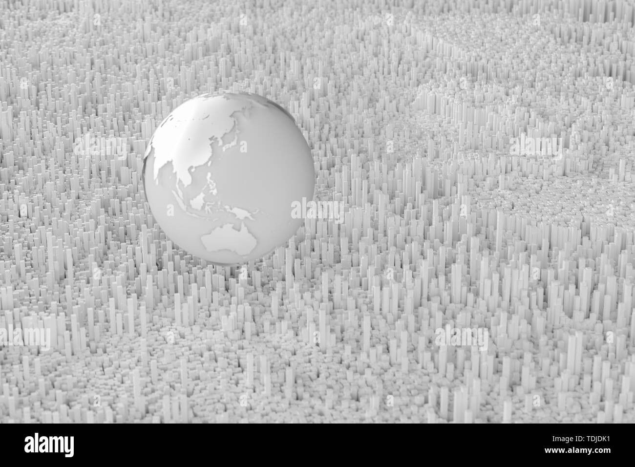 Concave-convex changing terrain and Earth model, three-dimensional ...