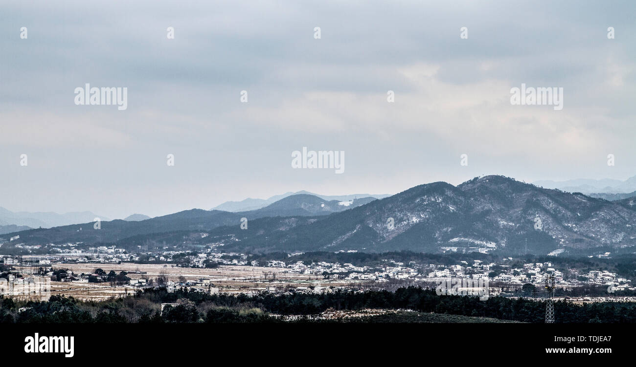 Snow scenery cold forest Stock Photo - Alamy