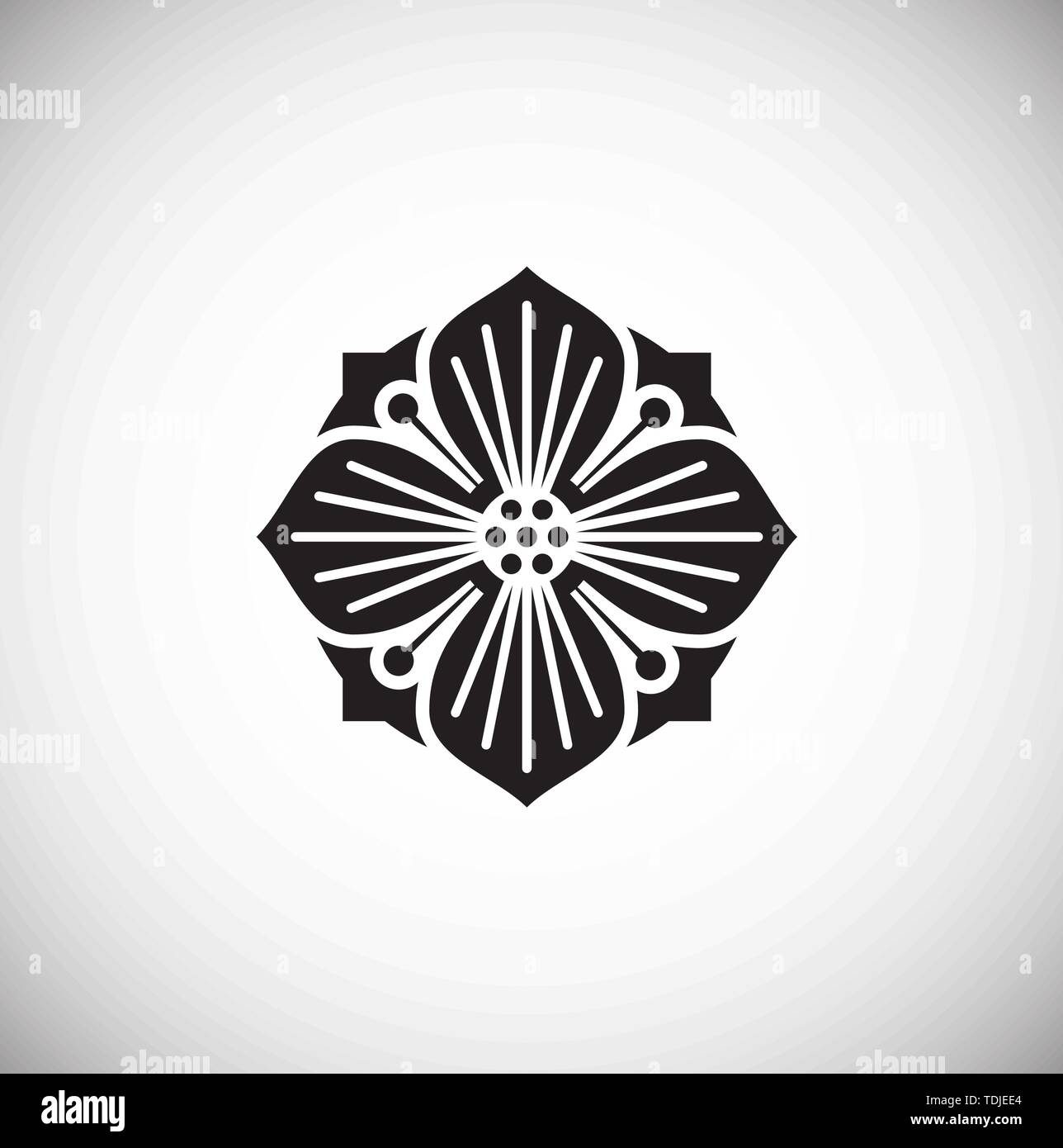 Flower pattern icon on background for graphic and web design. Simple ...