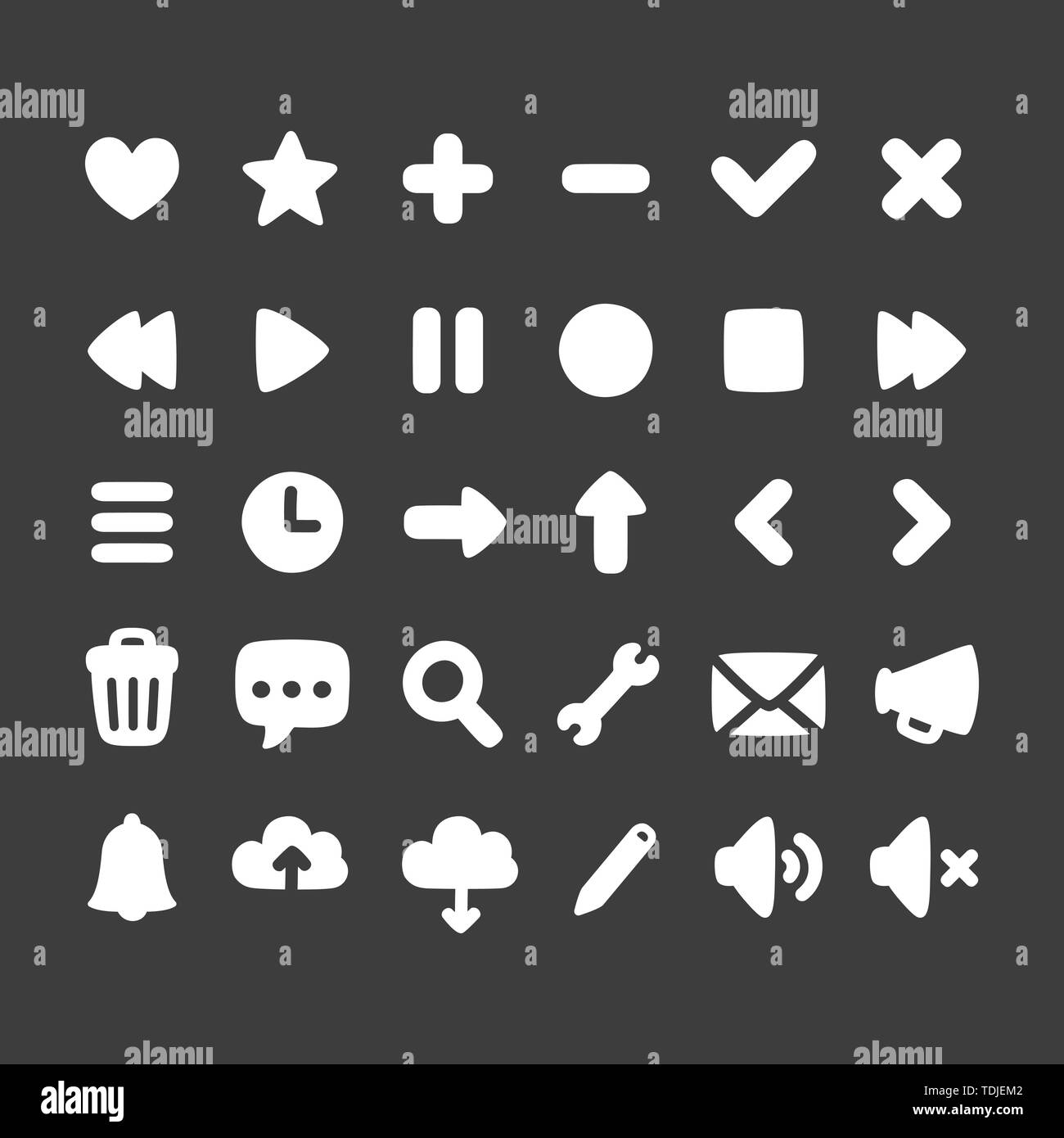 Set of multi-purpose interface icons for web, app or game. Simple hand ...