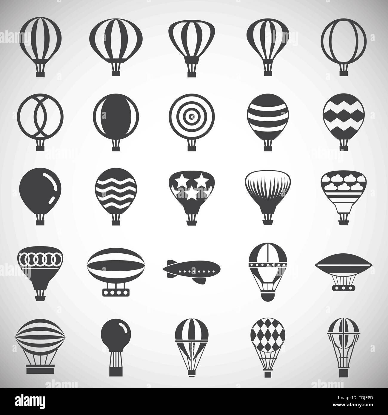 Hot Air balloon icons set on background for graphic and web design ...