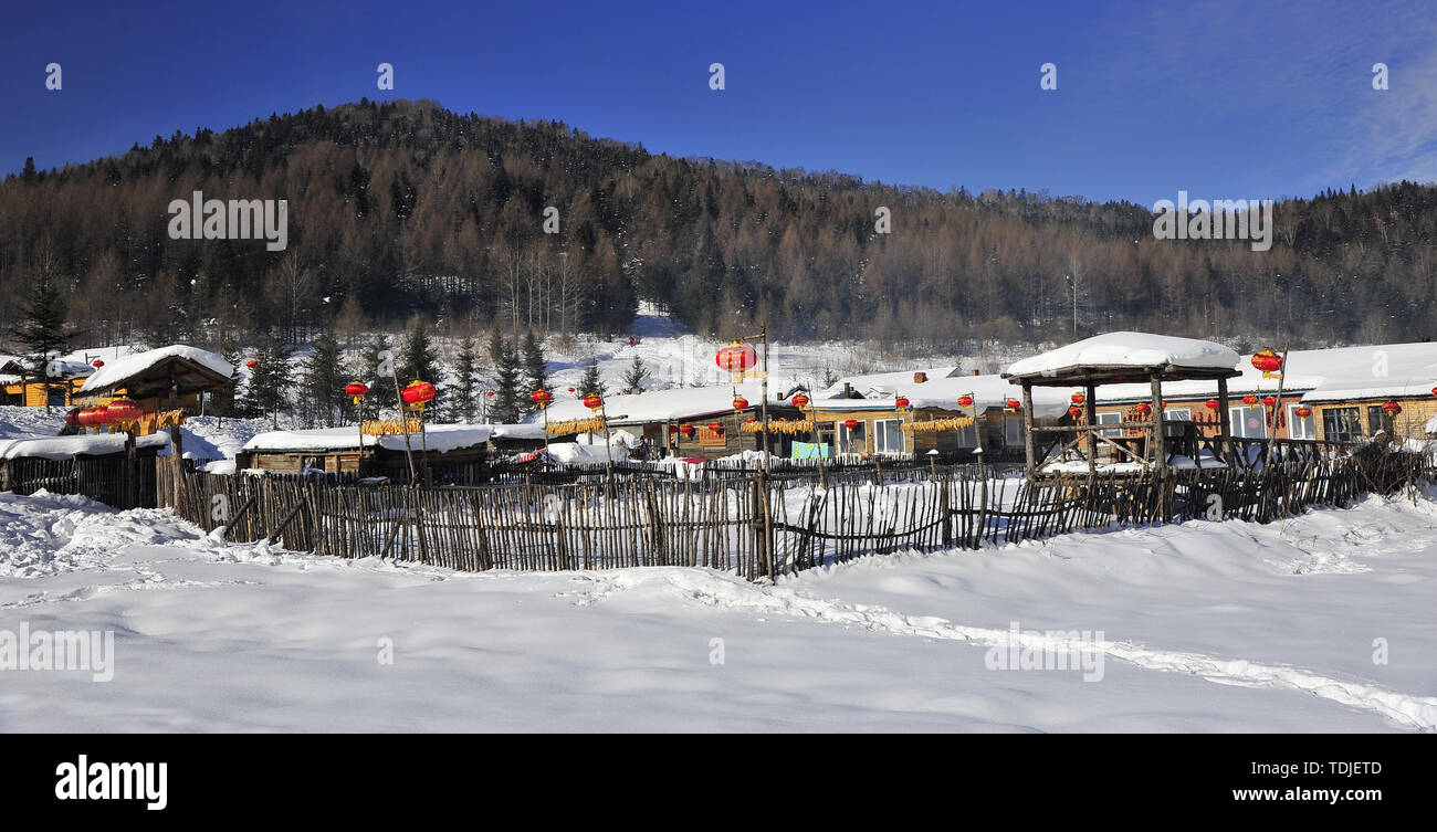 China's snow countryside is picturesque Stock Photo - Alamy
