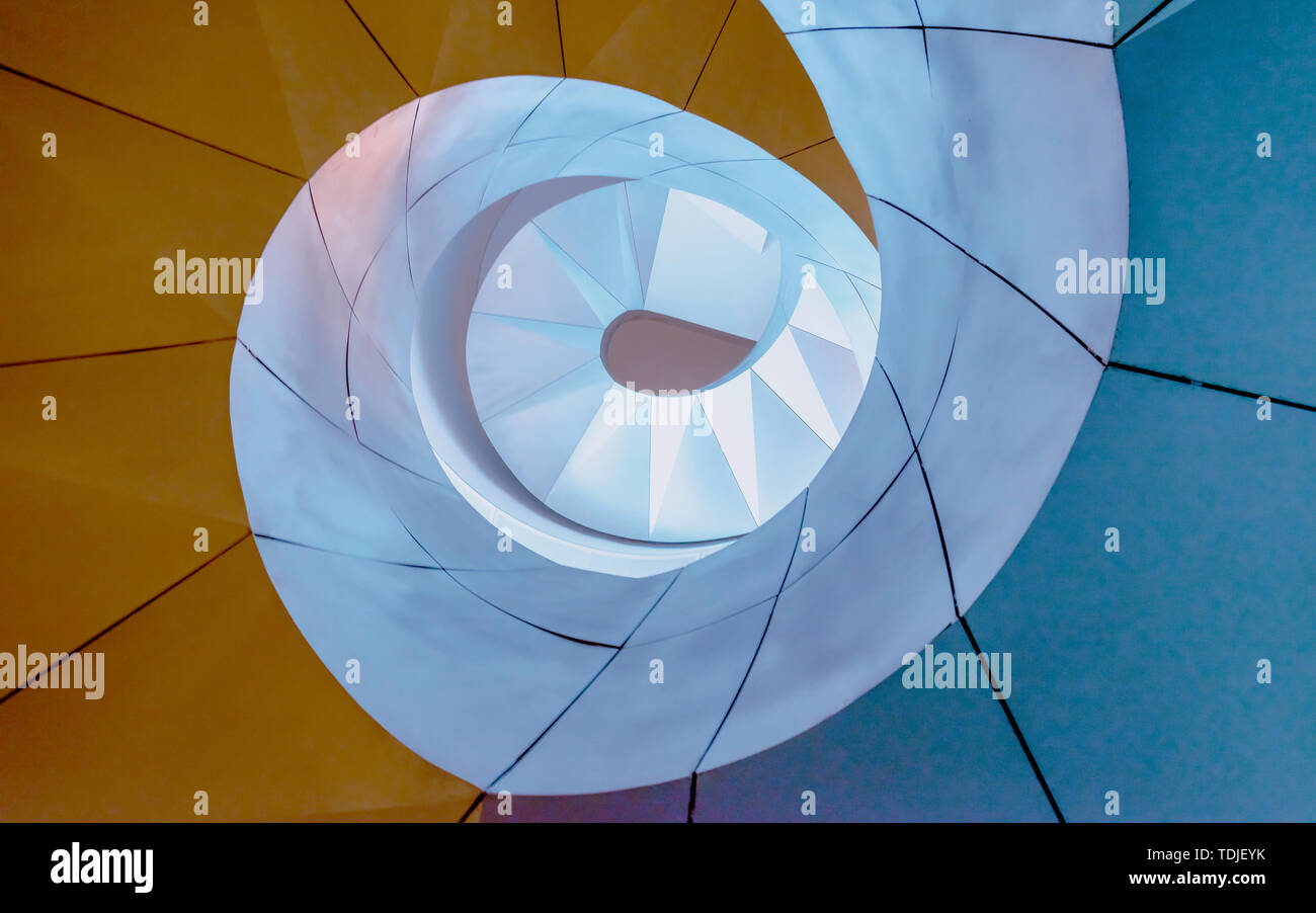 Rotating staircase in Donggang, Dalian Stock Photo - Alamy