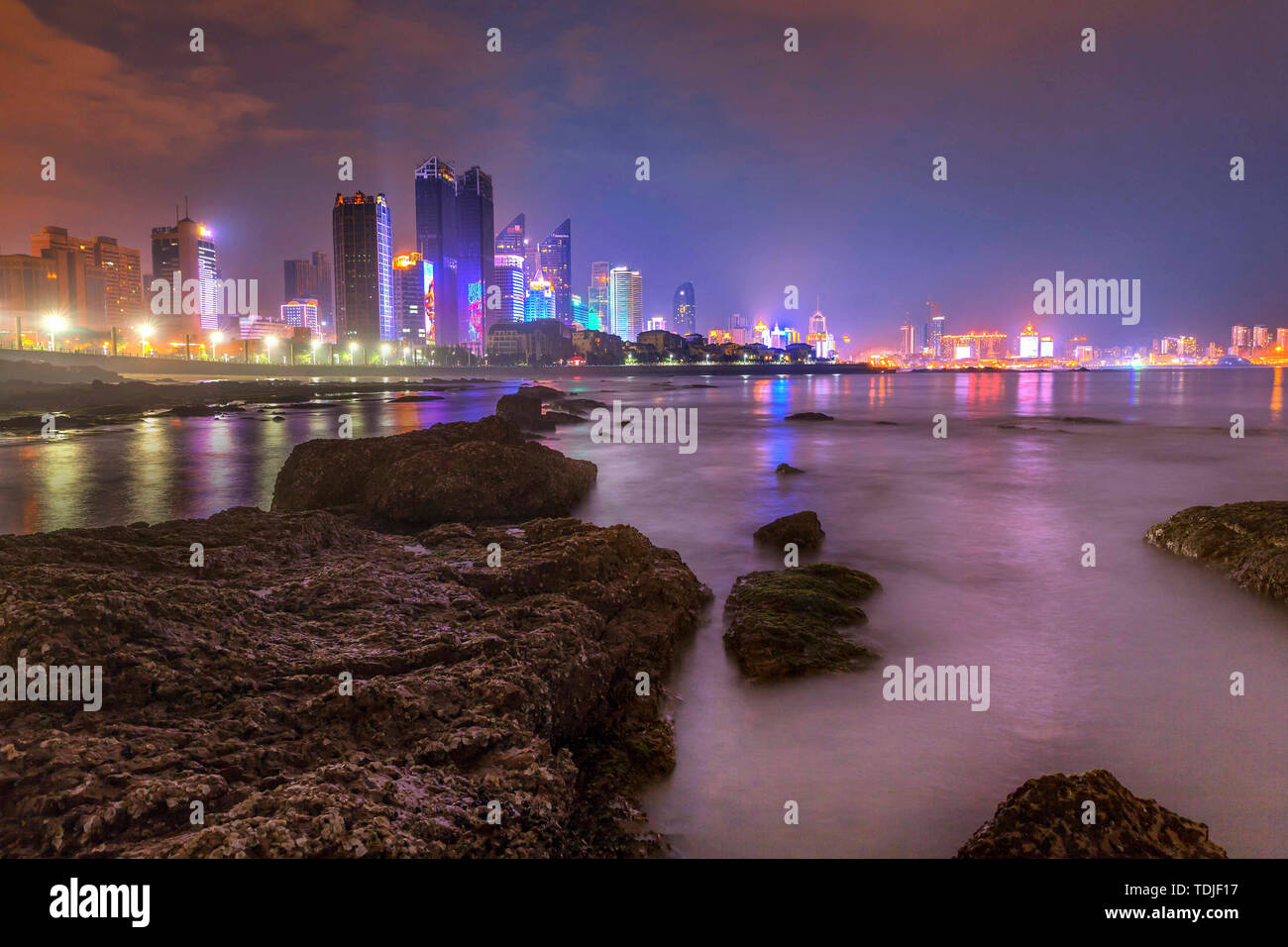 Qingdao city night scene hi-res stock photography and images - Alamy