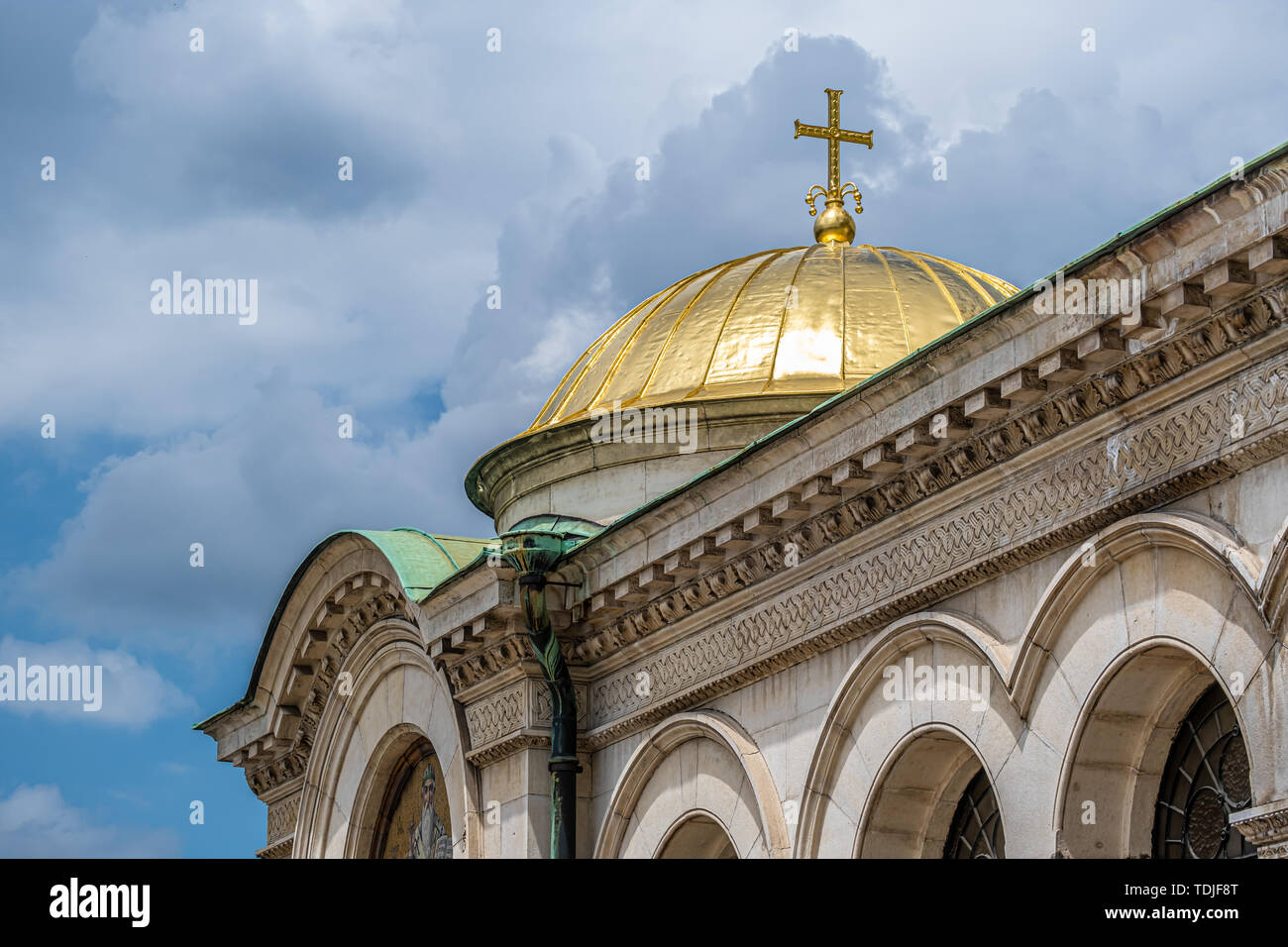 Golden domes of St. Alexander Nevsky Cathedral, 1882-1912, neo-byzantine style, Bulgarian ...