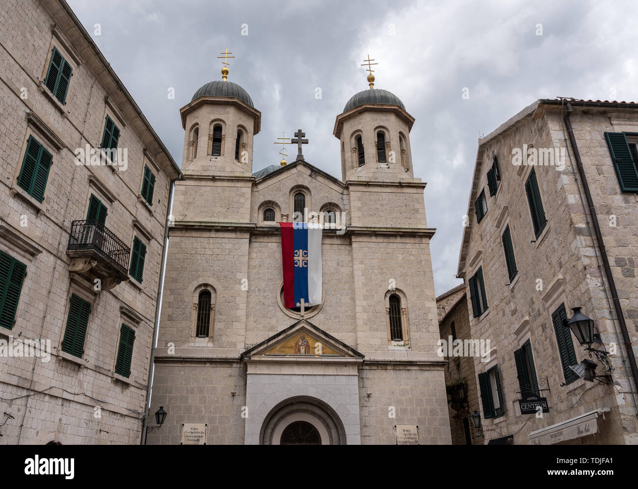 St Nicholas church in the Old Town of Kotor in Montenegro Stock Photo ...