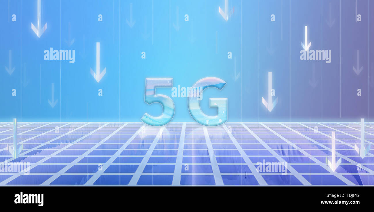5G Internet information age technology square grid dot illustration ...