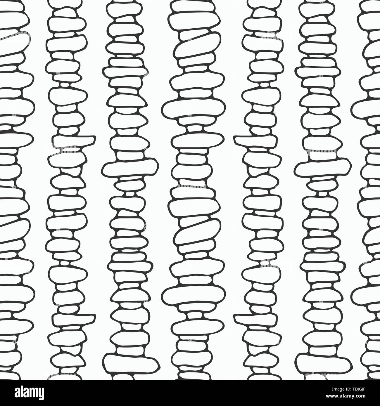 Abstract seamless hand drawn pattern of stones. Doodle style ...