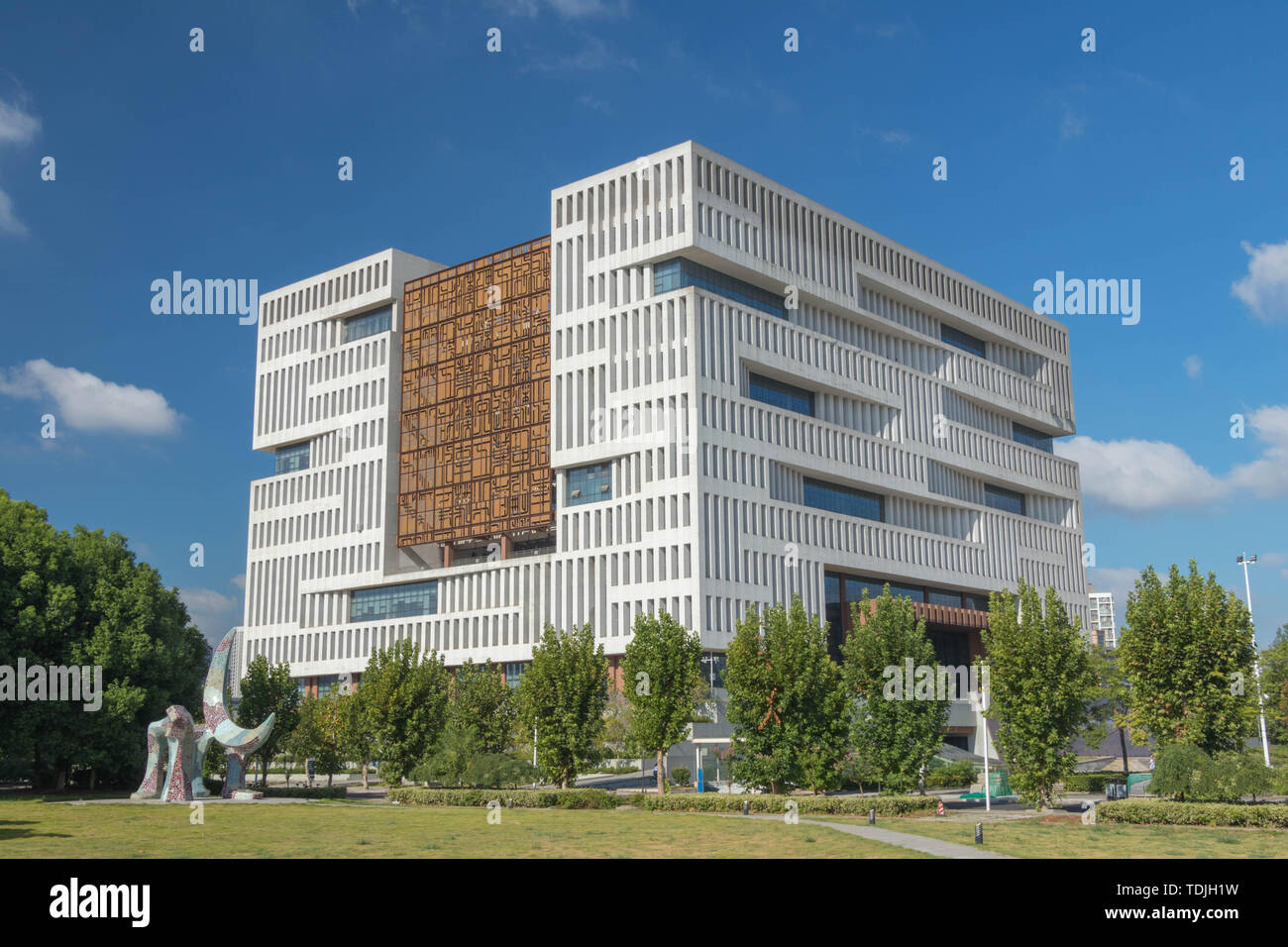 Skyscrapers and city office windows and houses on the front hi-res ...