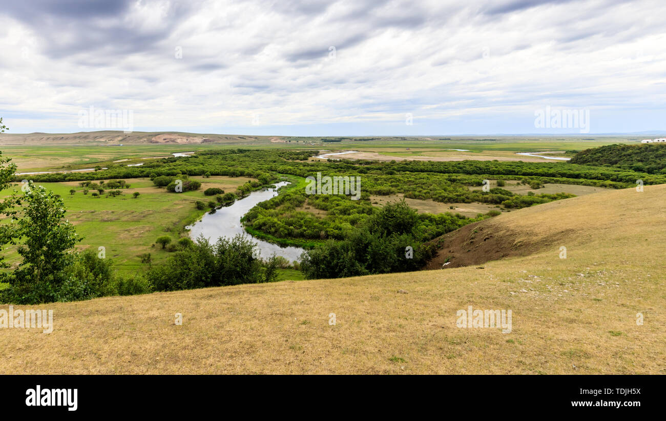 Hulunbuir Bayan Hushuo Mongolian tribal wetland, Inner Mongolia Stock ...
