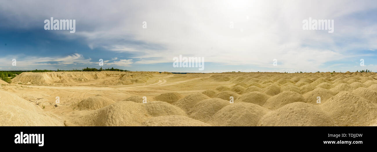 Quarries for the extraction of limestone. The embankment formed by ...