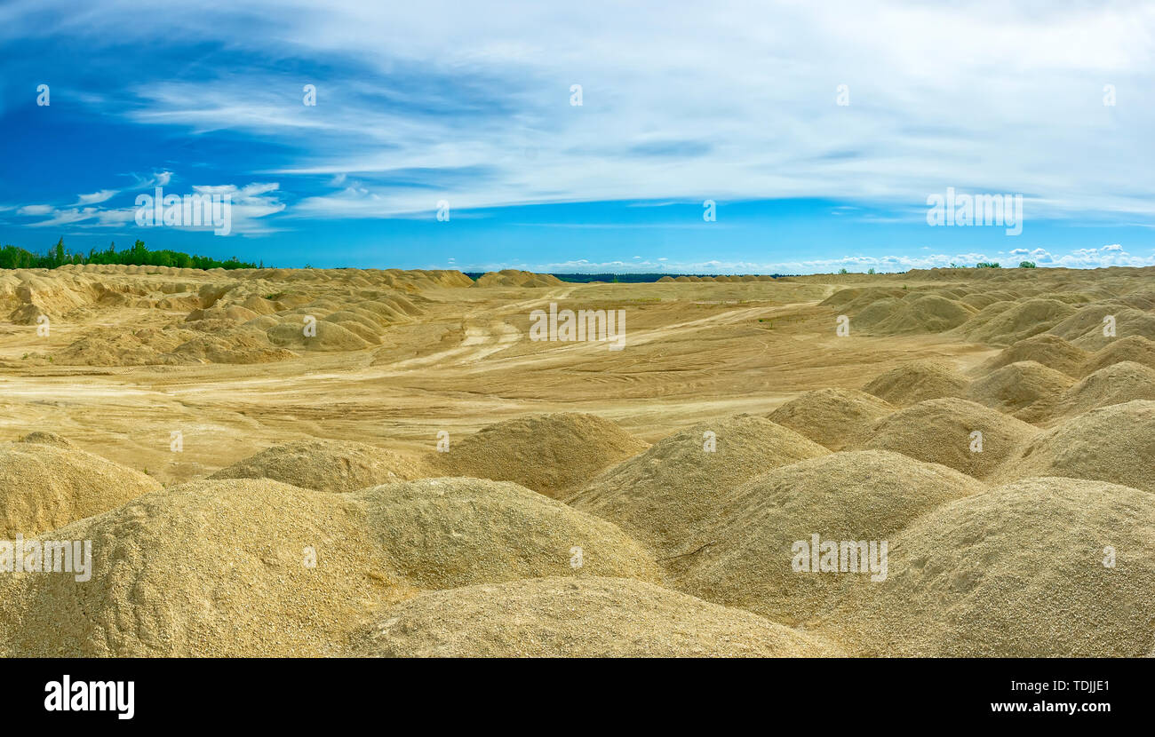 Quarries for the extraction of limestone. The embankment formed by ...