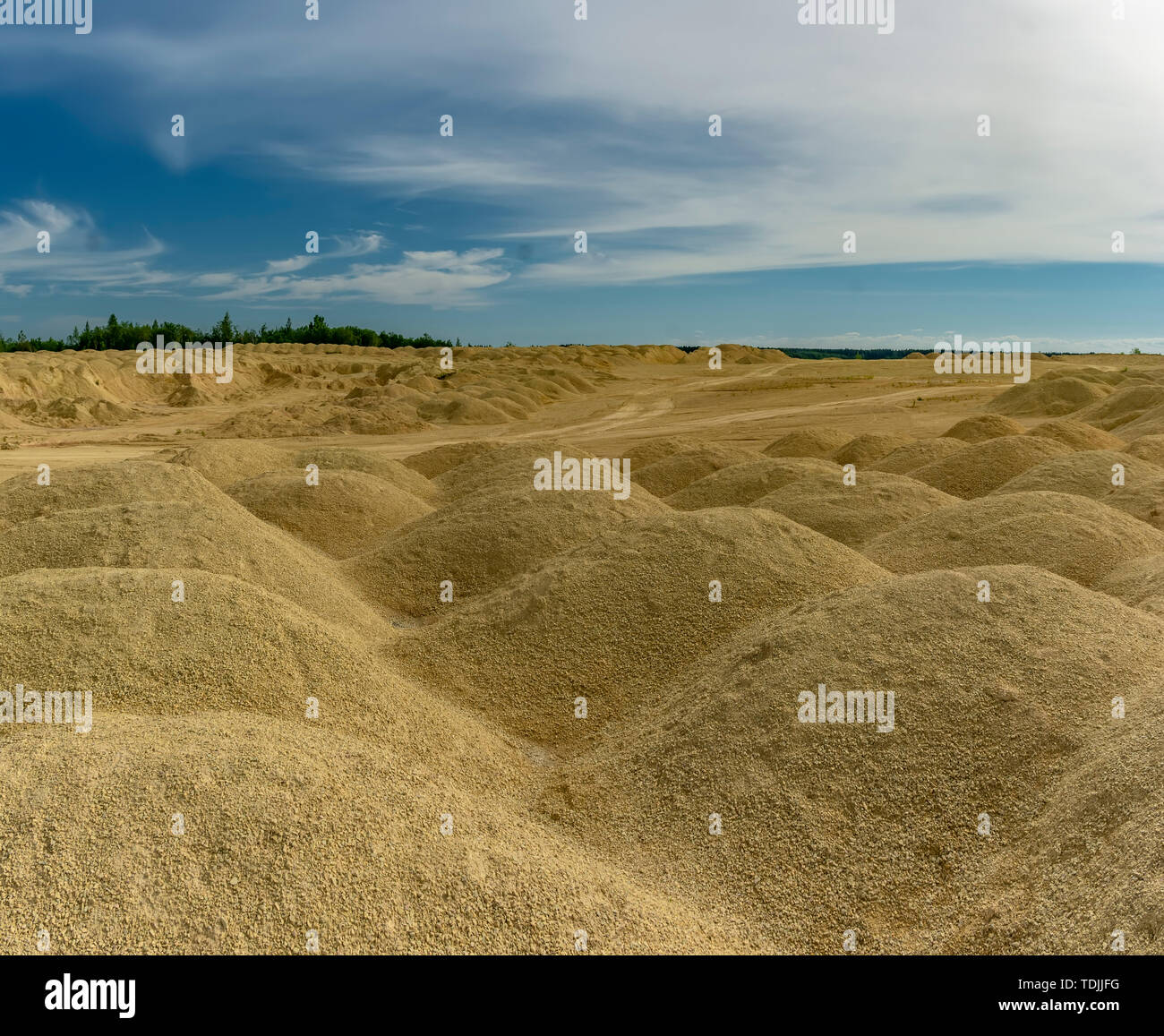 Quarries for the extraction of limestone. The embankment formed by ...