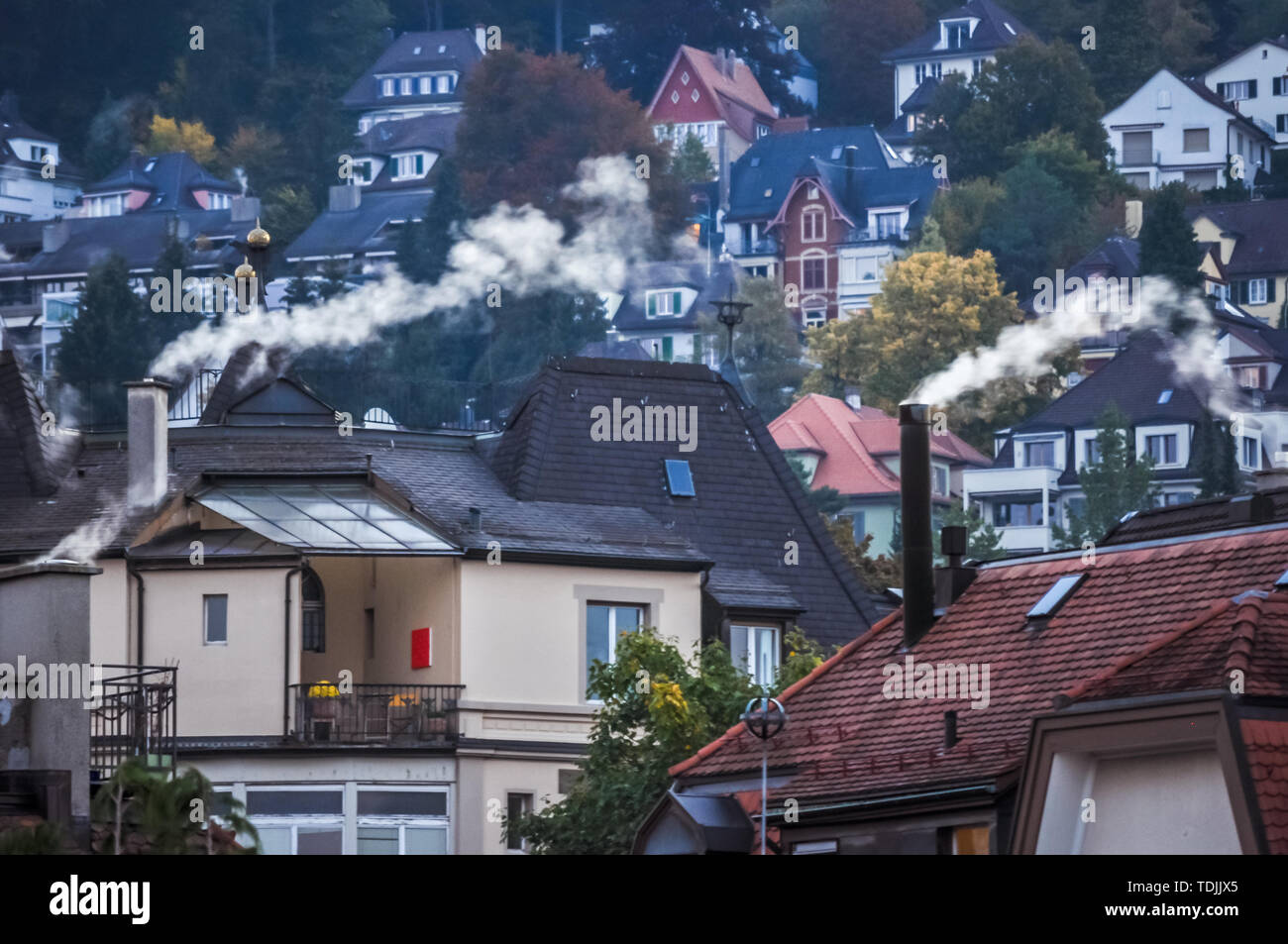 Small town, urban scenery in Europe Stock Photo - Alamy