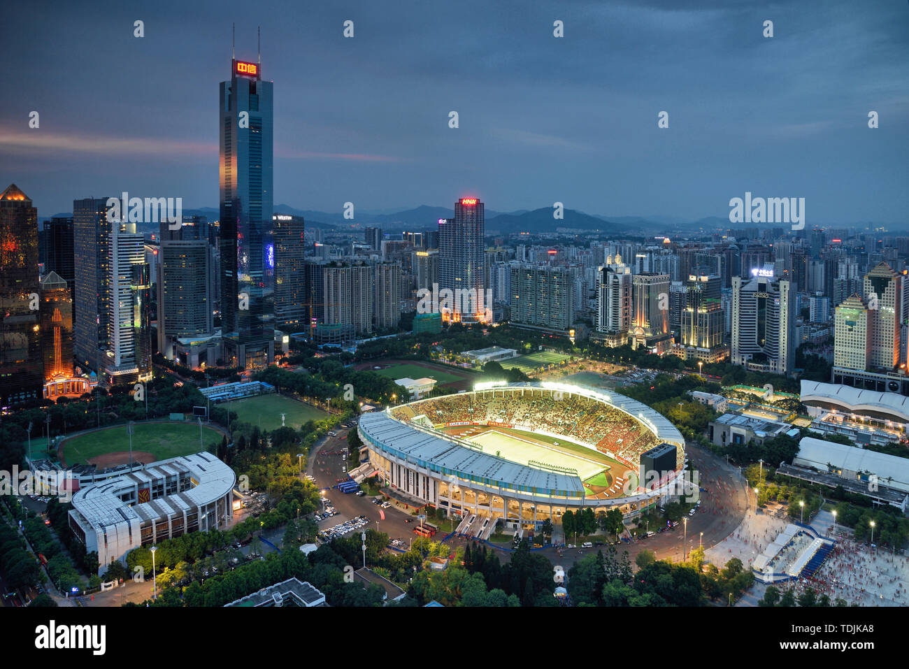 Night View Evergrande Stadium Competition at Tianhe Sports Center ...