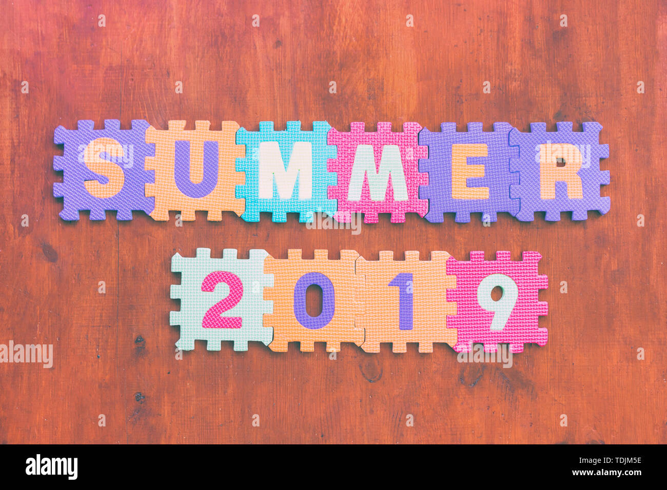 The inscription on the wooden of the letters of the children's puzzle ...