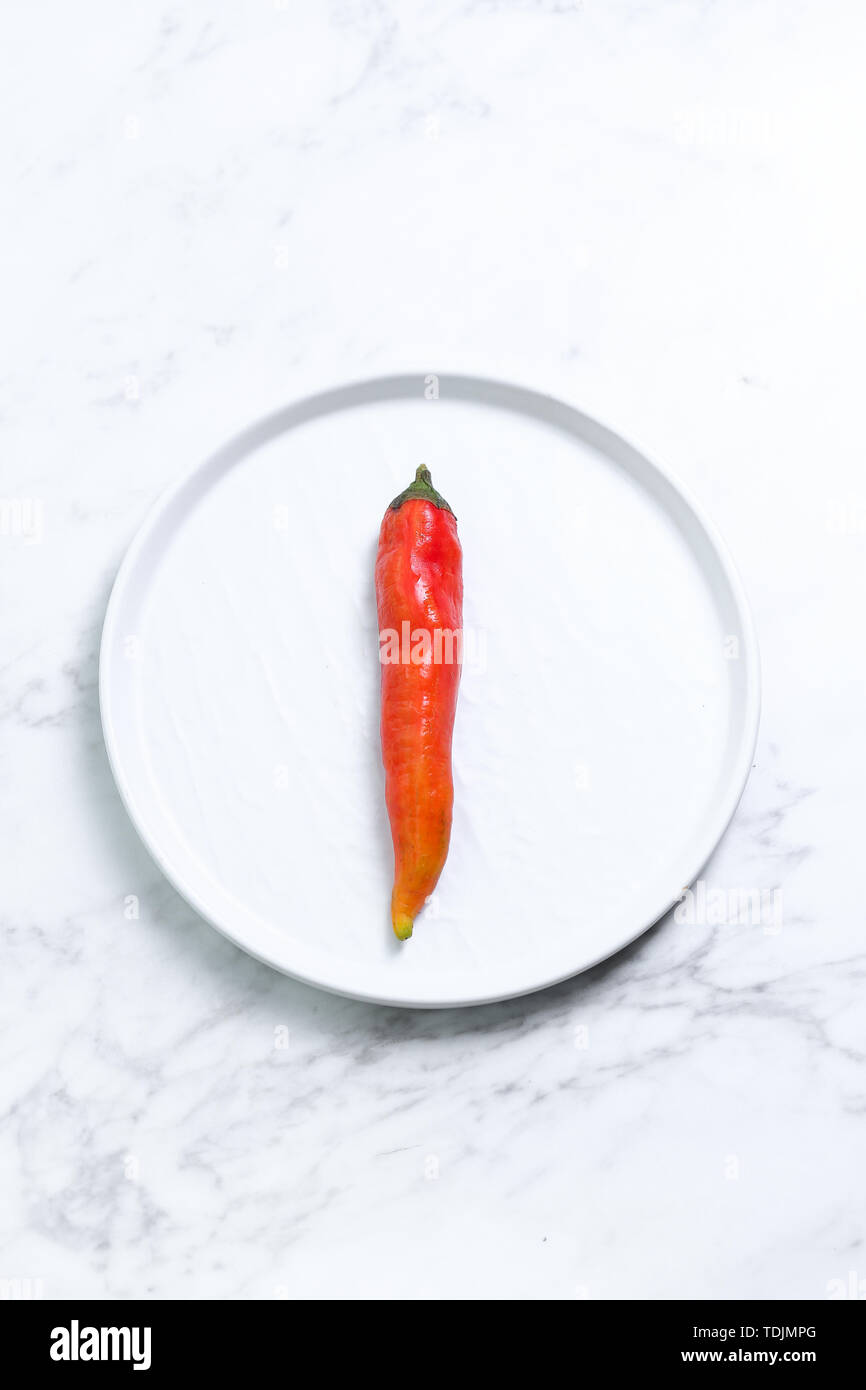 The chili peppers on the plate Stock Photo - Alamy