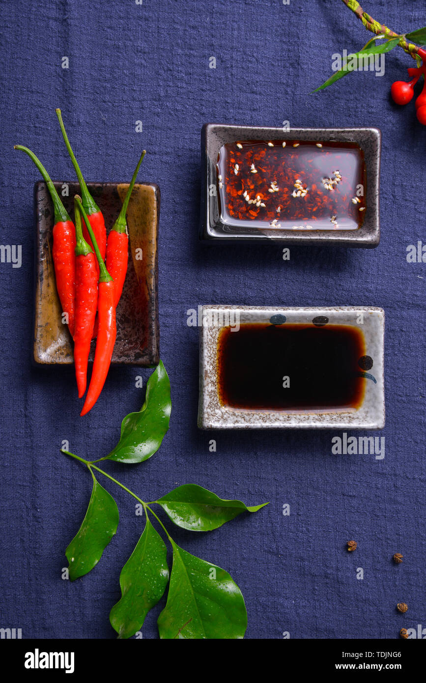 Red oil chili dip HD big picture Stock Photo - Alamy
