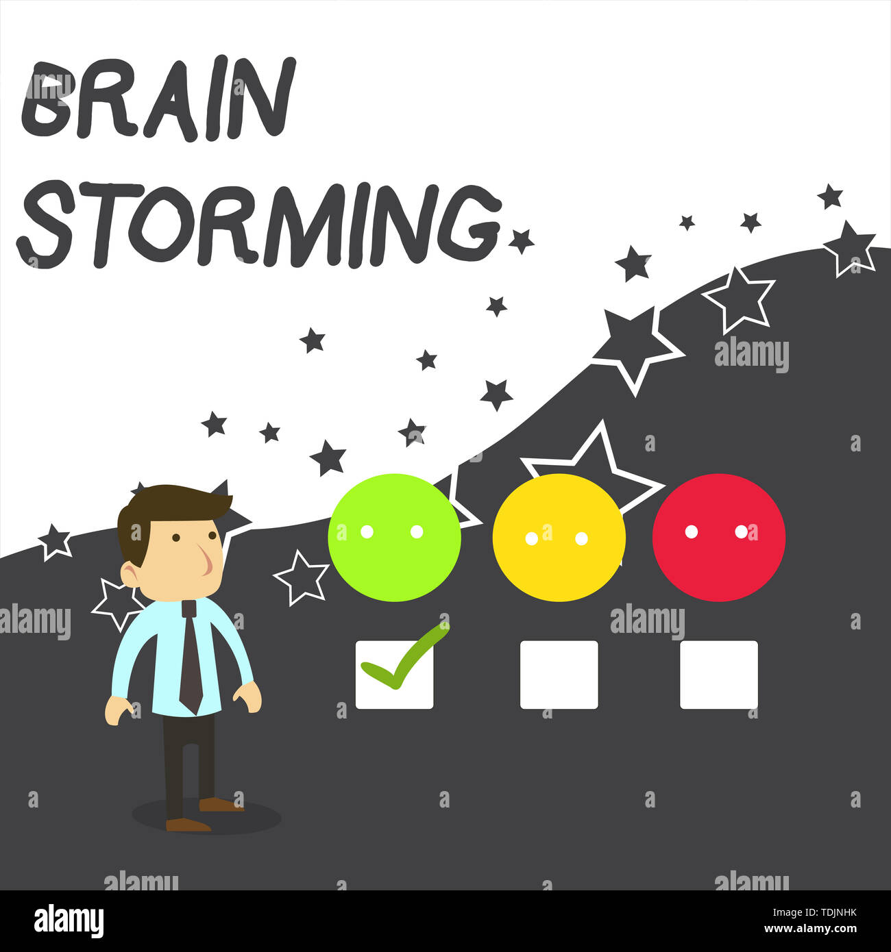 Text sign showing Brain Storming. Business photo text Stimulating ...