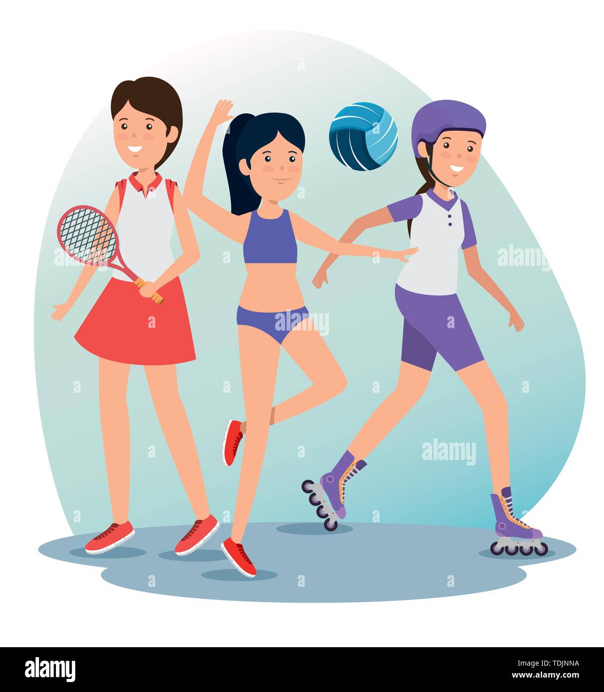 girls training fitness exercise balance Stock Vector Image & Art - Alamy