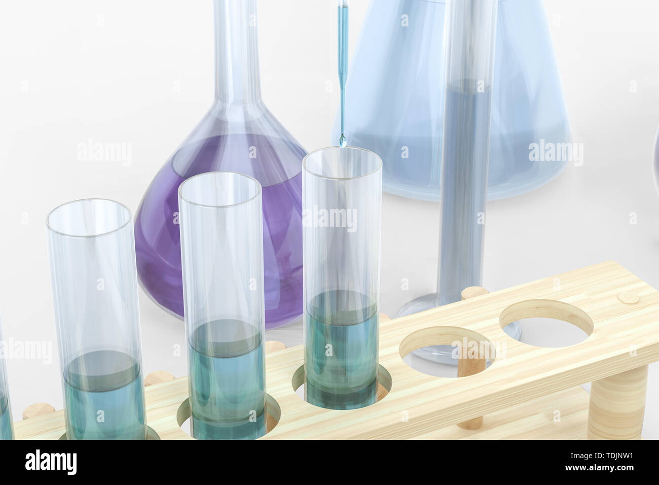 Laboratory chemical utensils, three-dimensional rendering Stock Photo ...