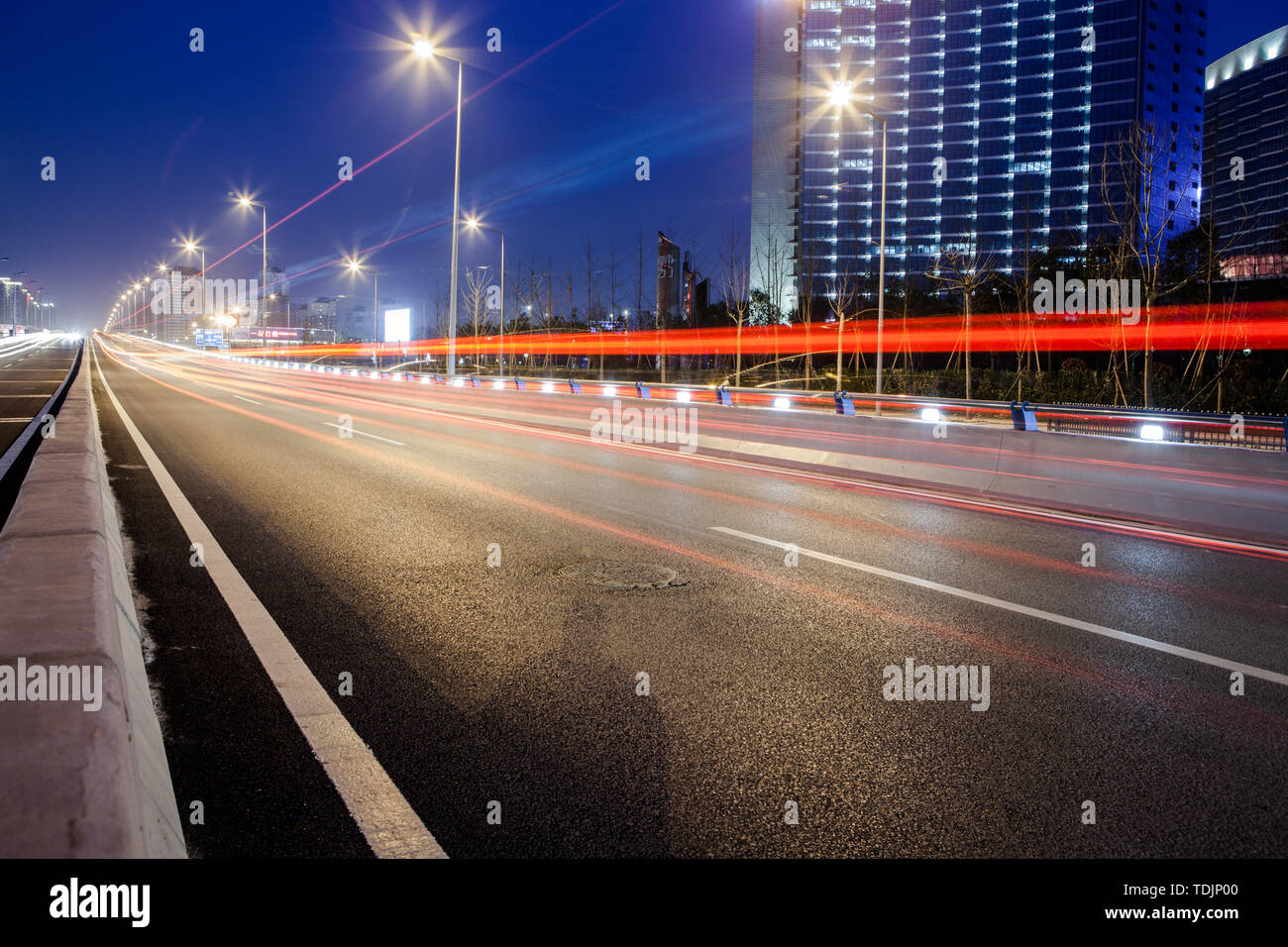 City Night Road Stock Photo - Alamy