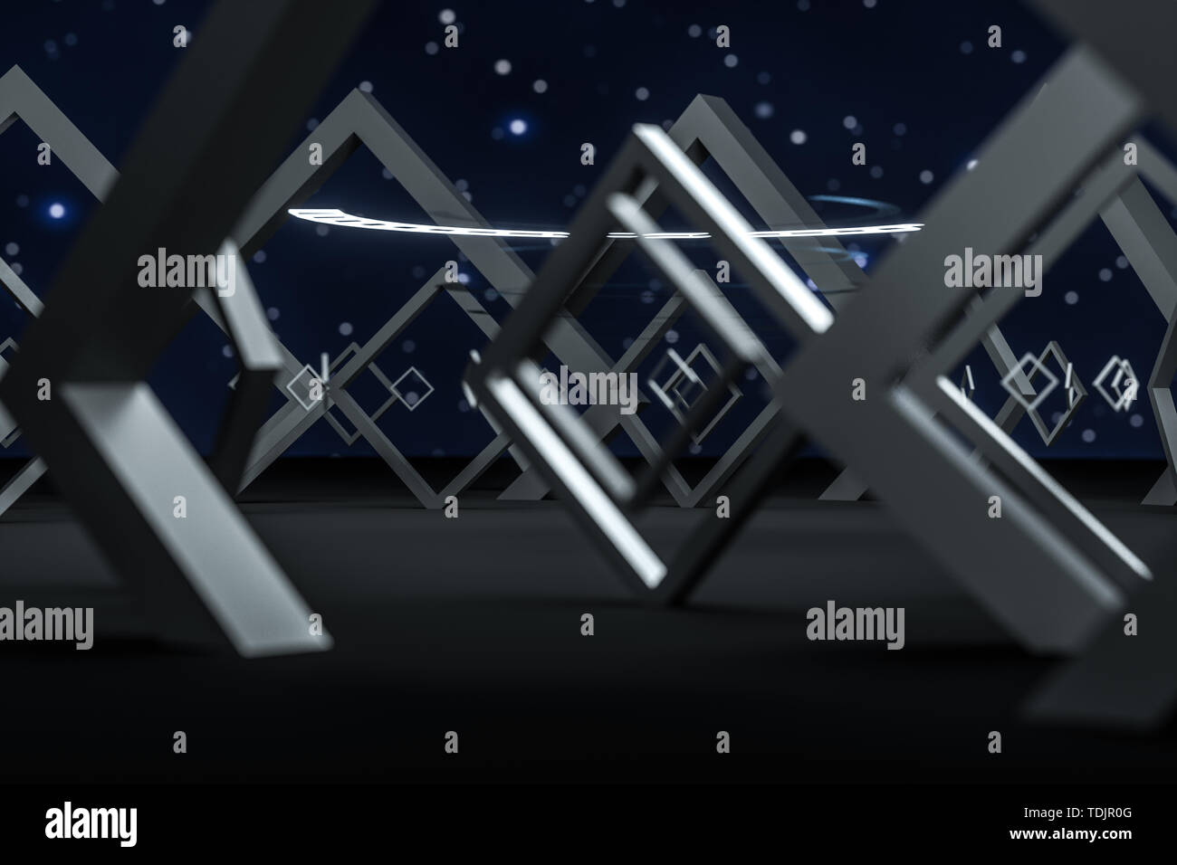 3D rendering,special effects polyhedron dark scenes Stock Photo - Alamy