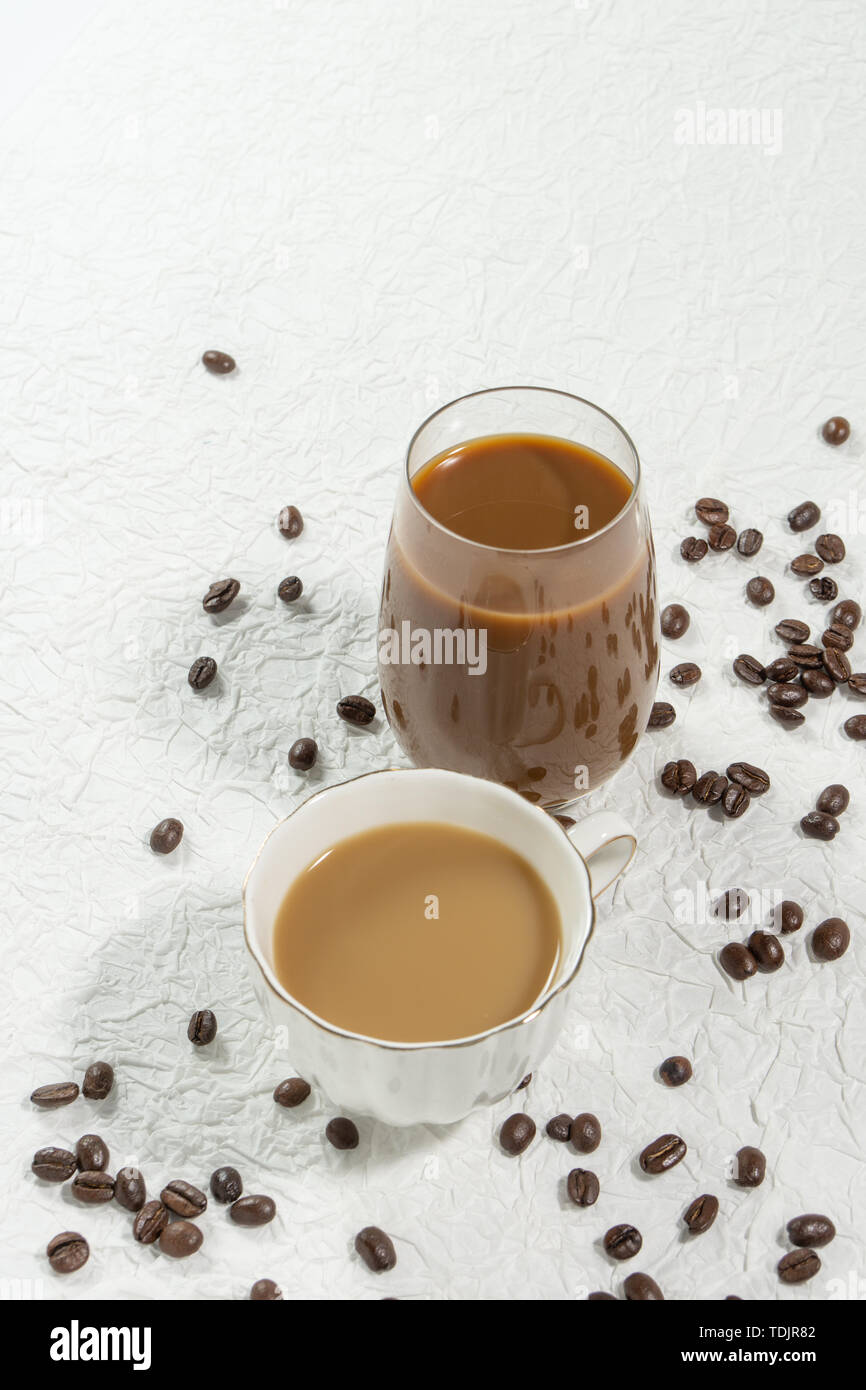 Coffee on a white background Stock Photo - Alamy
