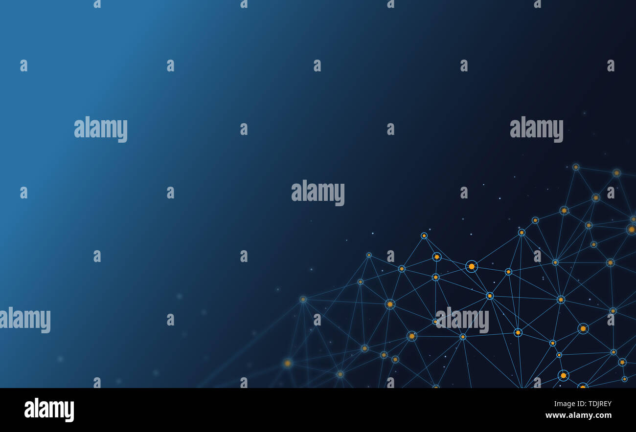 Interconnected dot wire material with a sense of technology. Big data ...
