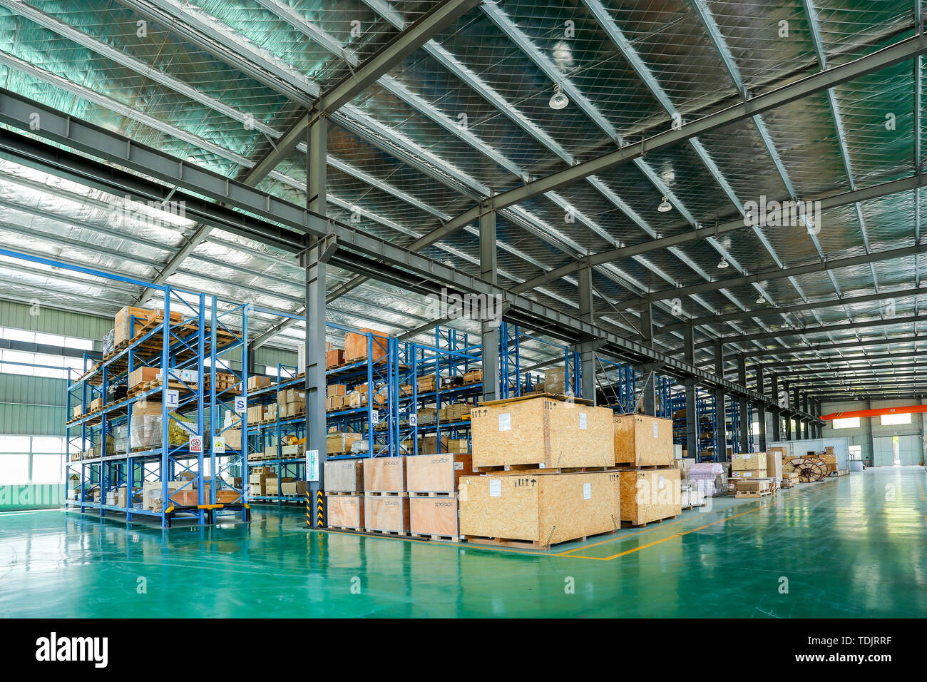 The factory's neat shelves Stock Photo - Alamy
