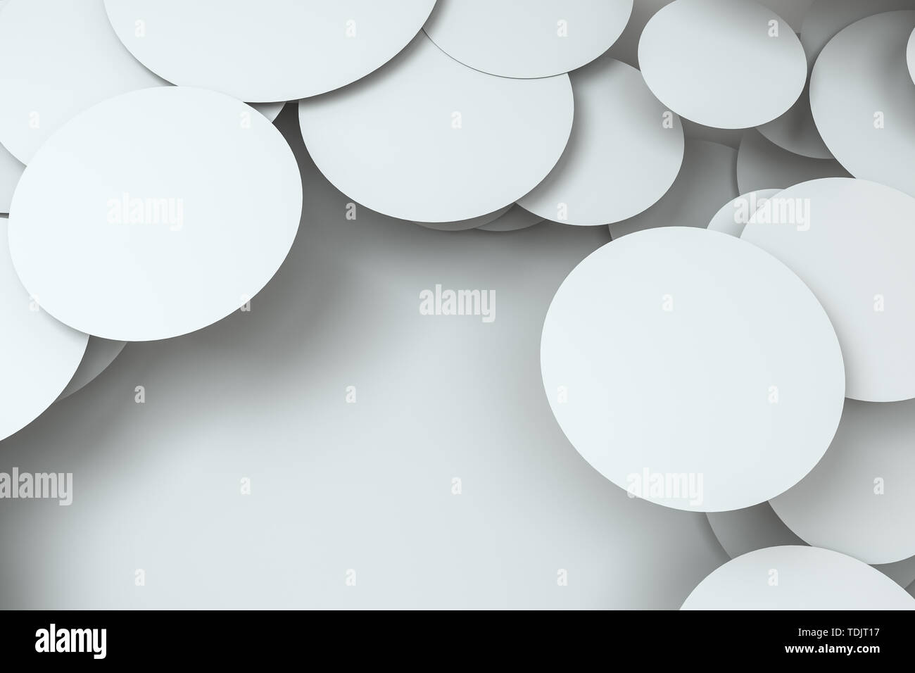 Three-dimensional rendering, blank round piece of paper surround ...