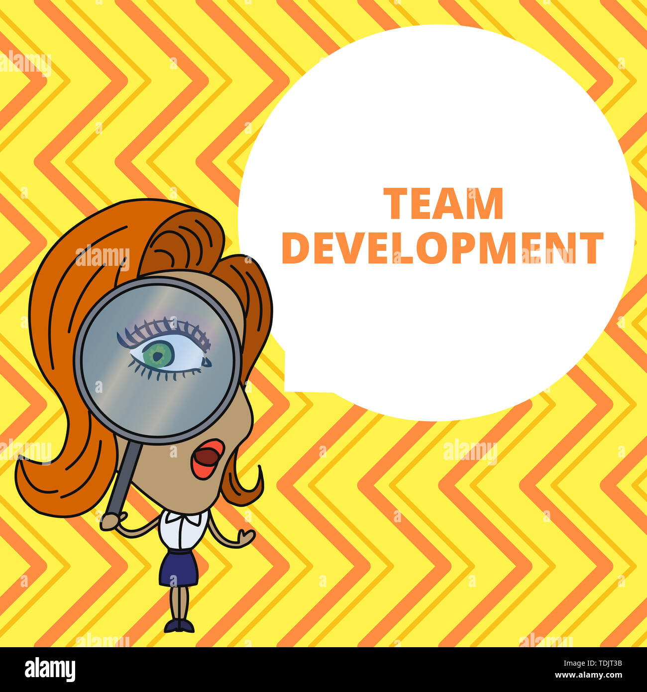 Conceptual hand writing showing Team Development. Concept meaning learn why and how small groups ...