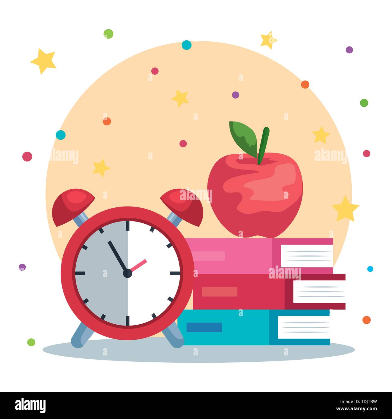 Apple alarm clock books Stock Vector Images - Alamy