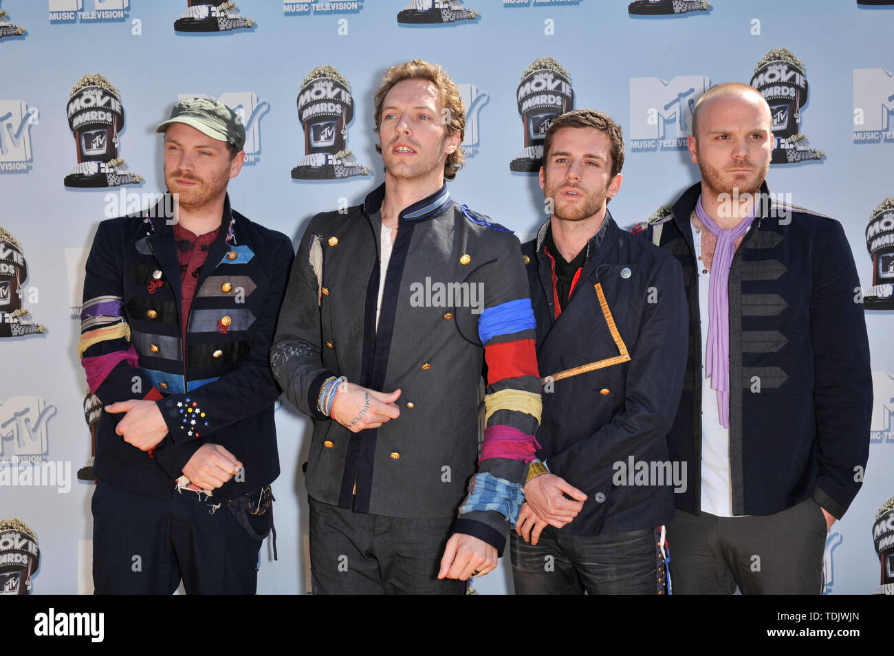 LOS ANGELES, CA. June 01, 2008: Coldplay at the 2008 MTV Movie Awards ...
