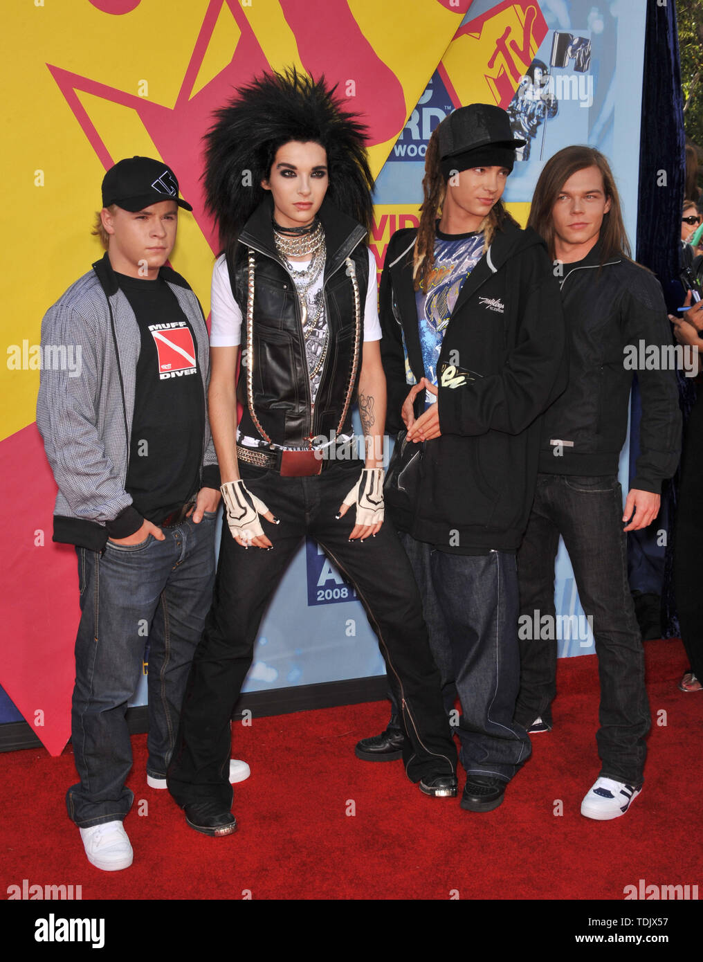 LOS ANGELES, CA. September 07, 2008: Tokio Hotel at the 2008 MTV Video ...