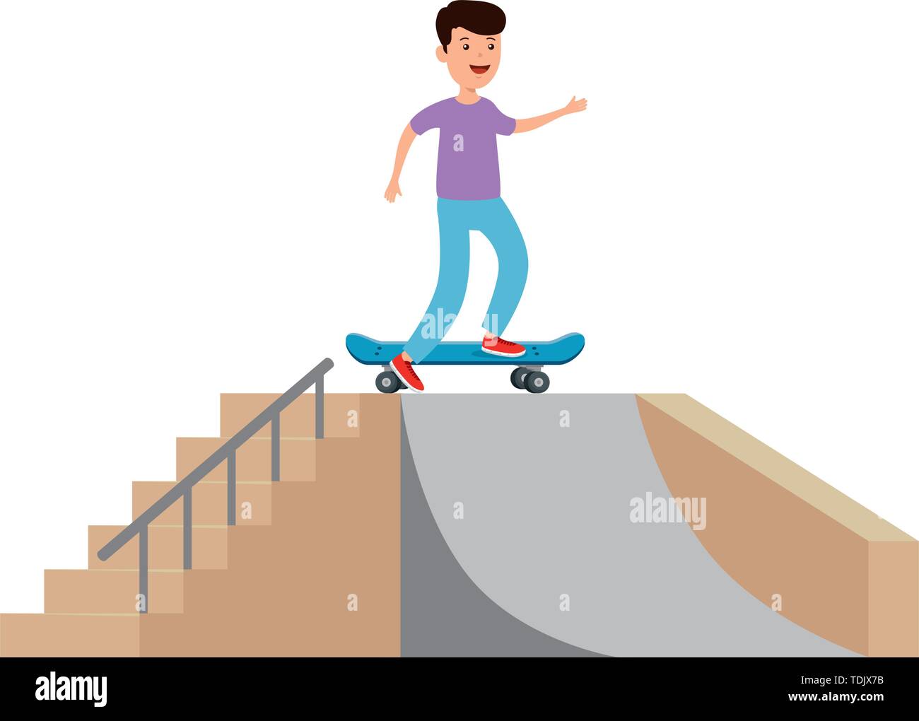 Skateboarder on ramp illustration hi-res stock photography and images ...